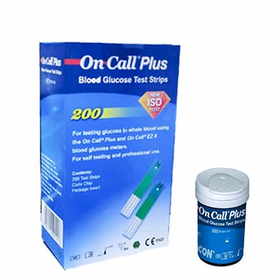 On Call Plus Blood Glucose Test Strips - 200 Strips | Pharmily