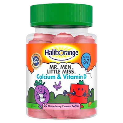 Haliborange Mr. Men Little Miss Calcium & Vitamin D Strawberry Softies ...