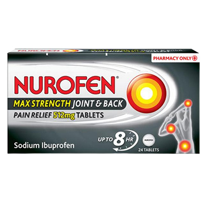 Nurofen Max Strength Joint & Back Pain Relief Tablets 512mg 24s | Pharmily