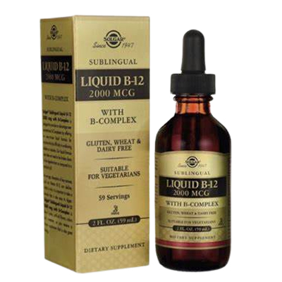 Solgar Vitamin B12 Liquid 2000mcg with B Complex 59ml | Pharmily
