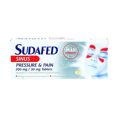 Sudafed Sinus Pressure & Pain Tablets 12s | Pharmily