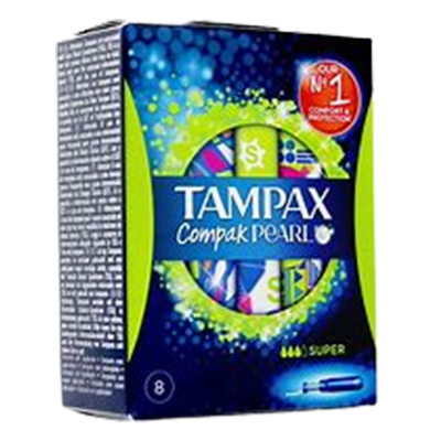Tampax Compak Pearl Super 8s | Pharmily