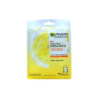 Garnier Even & Matt Tissue Mask (Vitamin C + Milky Essence) 28g | Pharmily