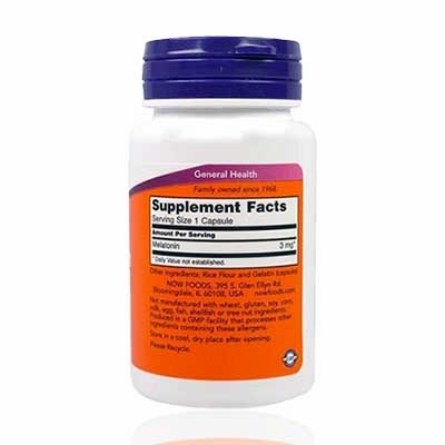 Now Melatonin 3mg Healthy Sleep Cycle, 60 Capsules | Pharmily