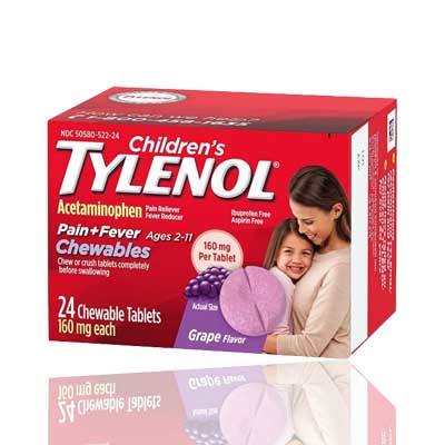 Tylenol Children's Pain & Fever Chewable Tablets 24s | Pharmily