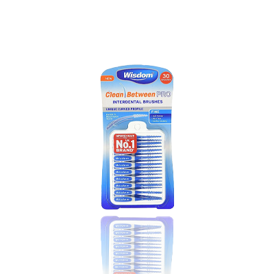 Wisdom Clean Between Pro Curved Rubber Interdental Brushes Fine Purple ...