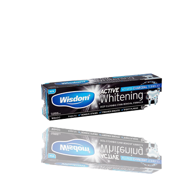 Wisdom Active Whitening (Charcoal) Toothpaste - Fresh Mint, 100ml ...