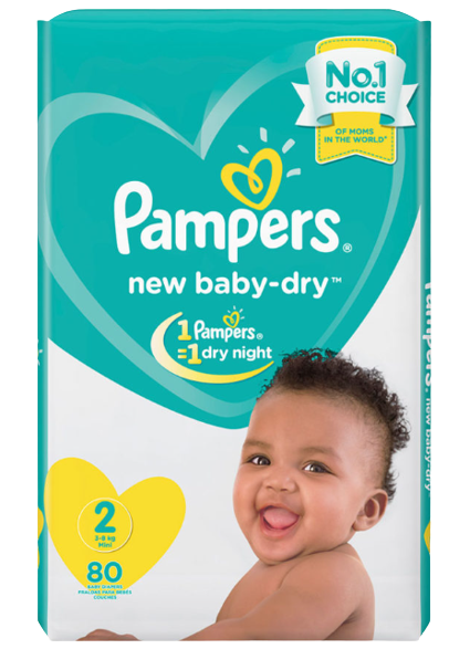 Pampers Baby Dry Jumbo Mini Diapers Size 2 (3 - 8 kg’s), 80 pieces ...