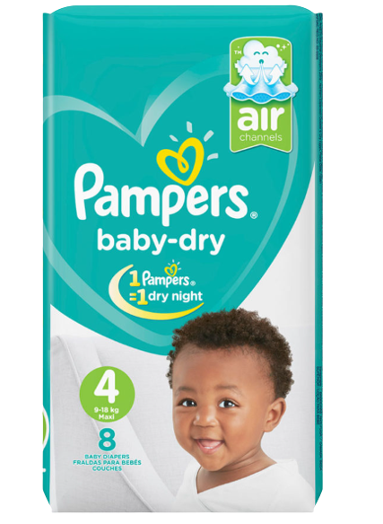 Pampers Baby Dry Low Count Maxi Diapers Size 4 (9 - 14 kg’s), 8 pieces ...