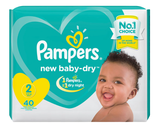 Pampers Baby Dry High Count Mini Diapers Size 2 (3 - 8 kg’s), 40 pieces ...
