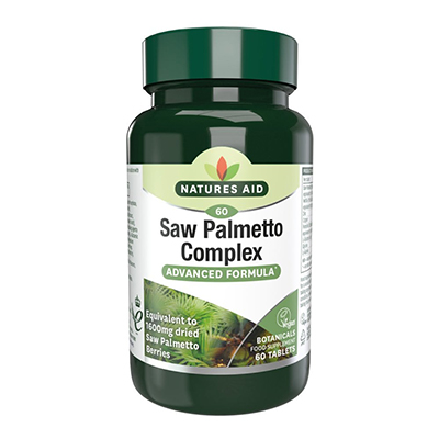 Natures Aid Saw Palmetto Complex w/Nettle, Zinc & Amino Acids (Vegan ...