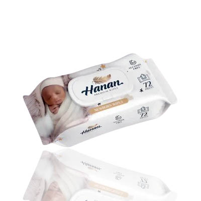 Hanan Newborn Wipes 72s | Pharmily