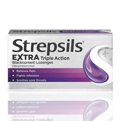 Strepsils Extra Triple Action Blackcurrant Lozenges 24s | Pharmily