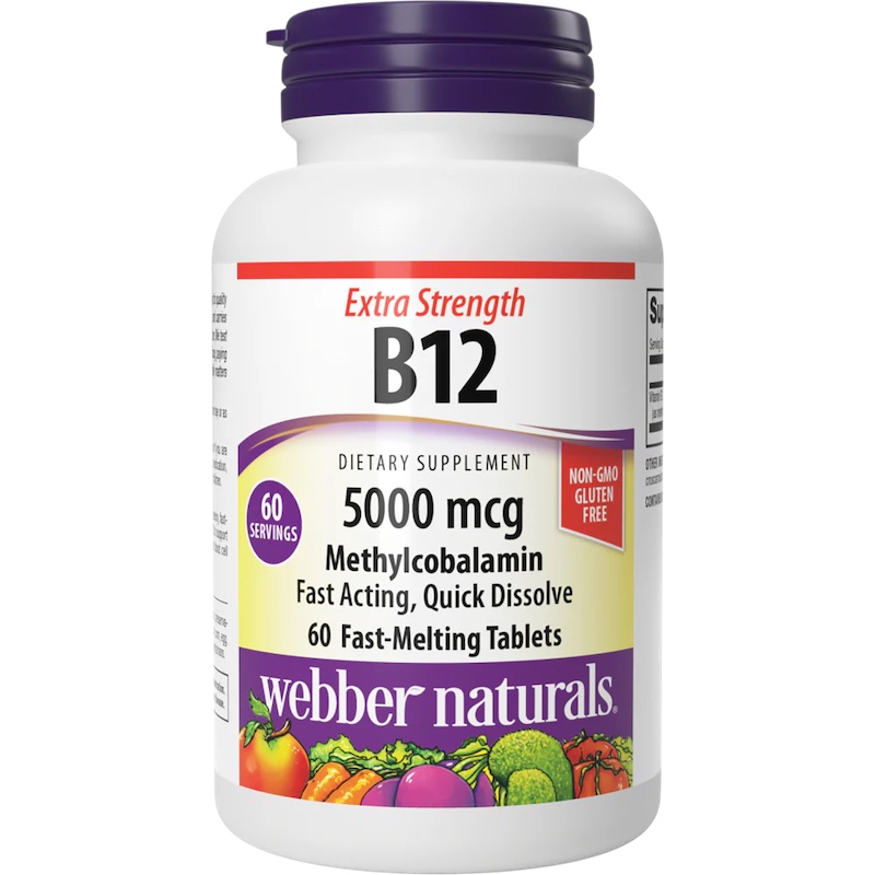 Webber Naturals B12 Methylcobalamin 5000mcg Sublingual Tabs 60's | Pharmily