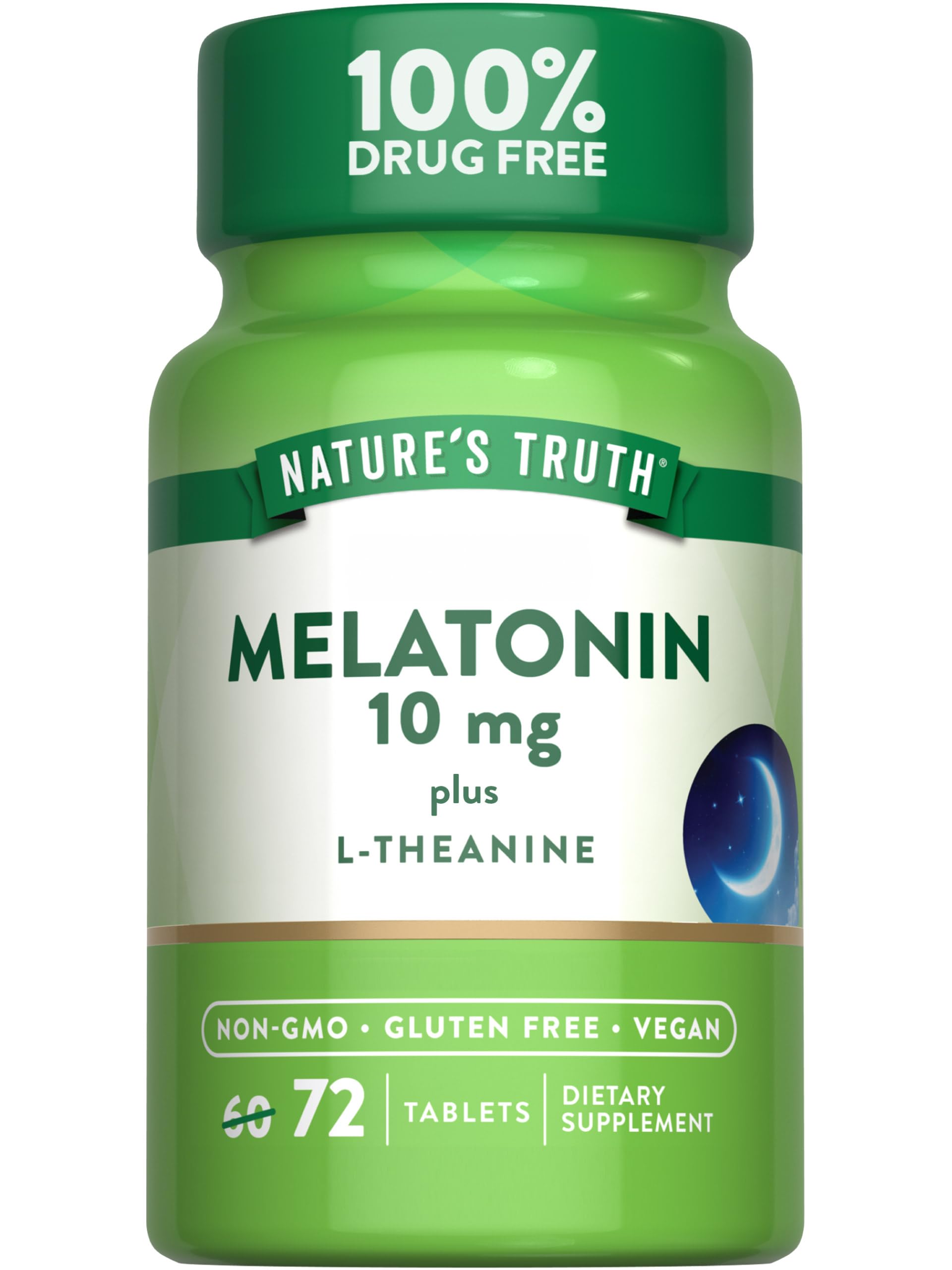 Nature's Truth Melatonin 10mg Plus L-Theanine Tablets 72s | Pharmily
