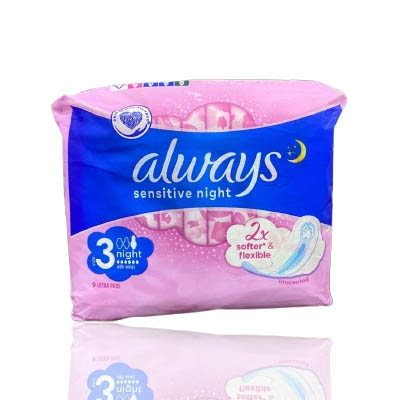 Always Sensitive Night Ultra Pads 9s | Pharmily