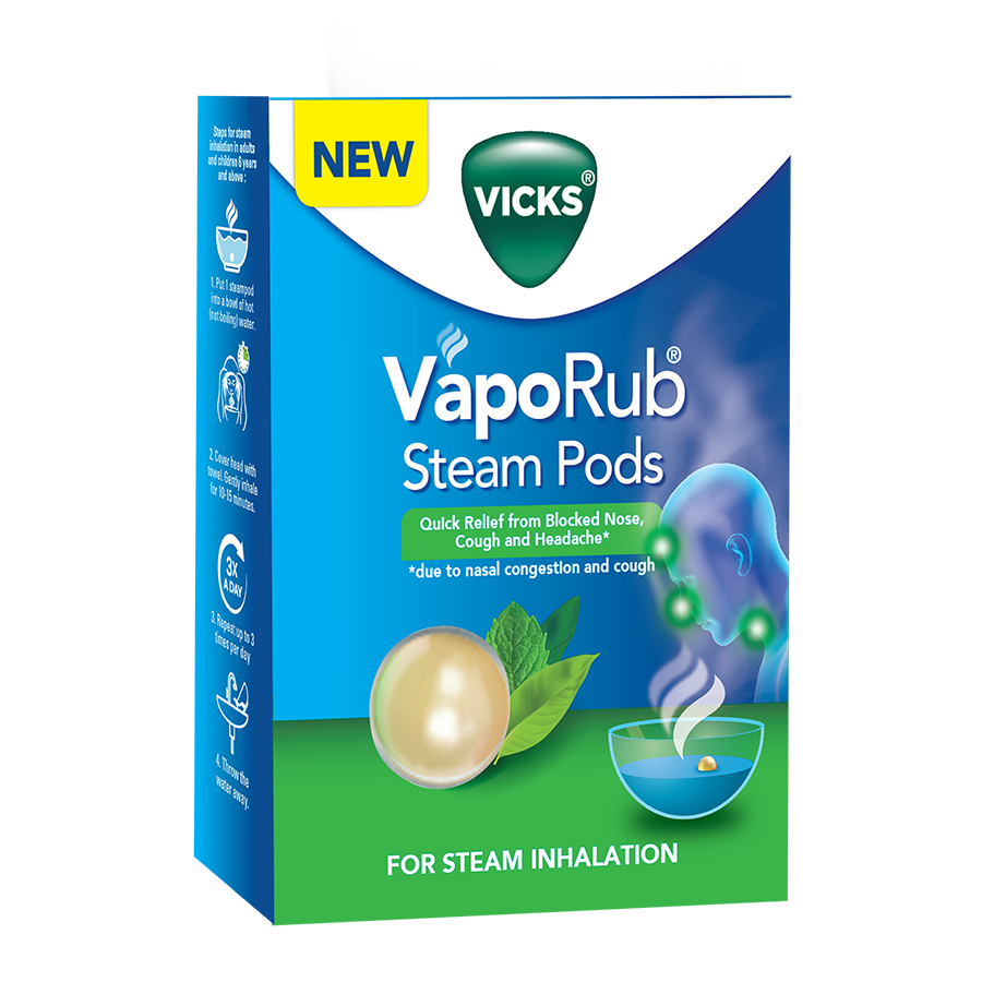 Vicks VapoRub Steam Pods 10's | Pharmily